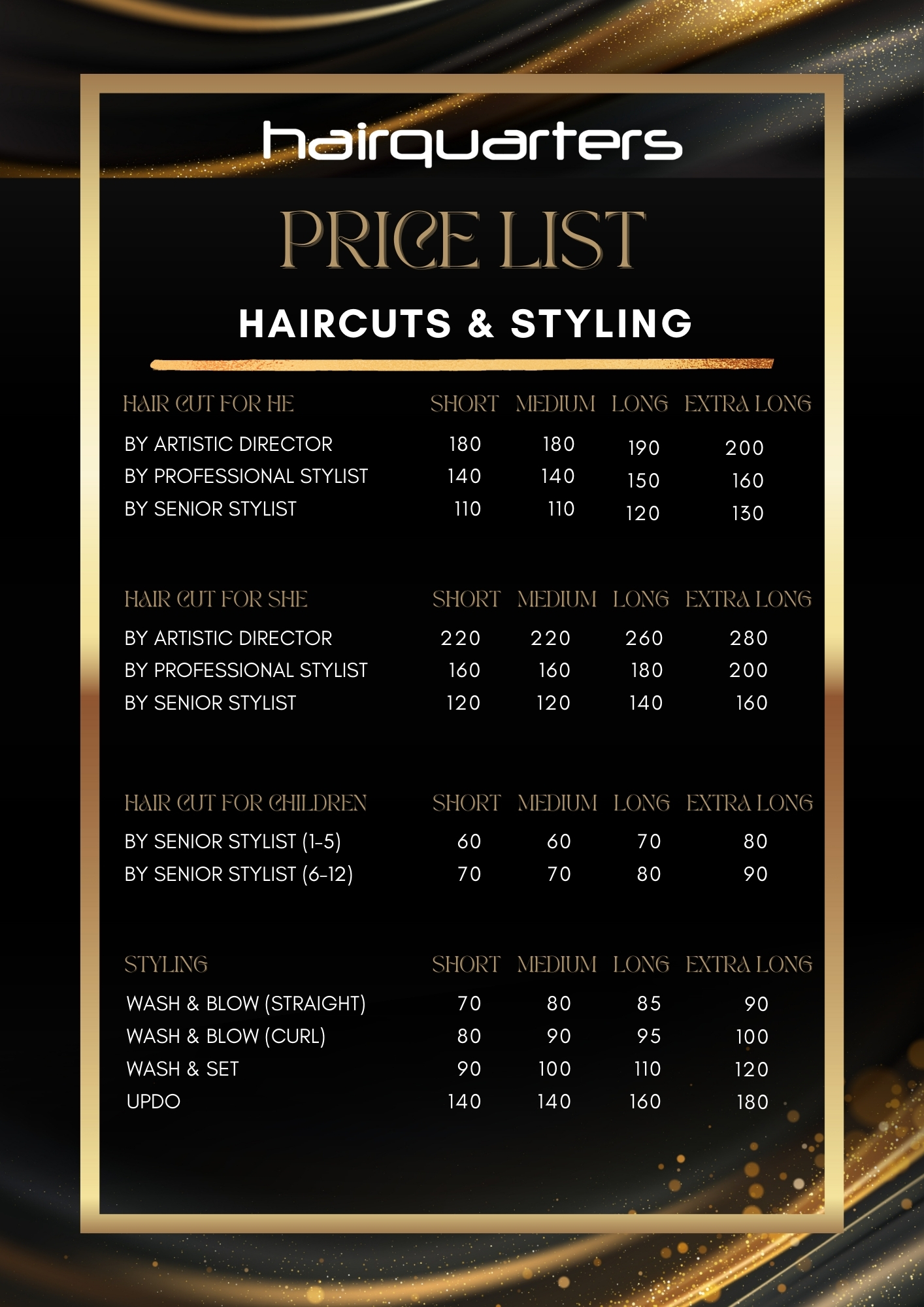 Our Services & Pricing - Hair Quarters